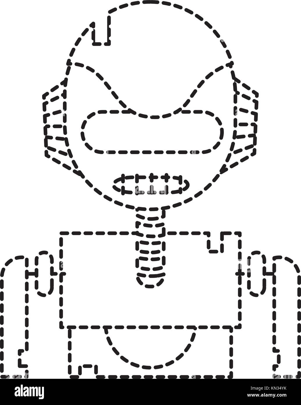 dotted shape robot face with technology robotic chest vector ...