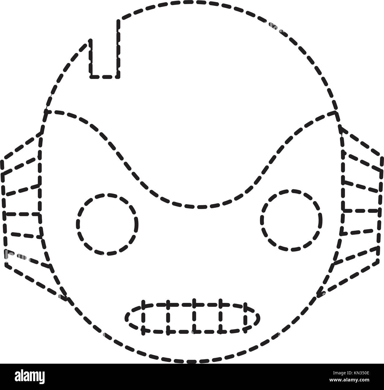 dotted shape robot head technology with ears and mouth vector ...