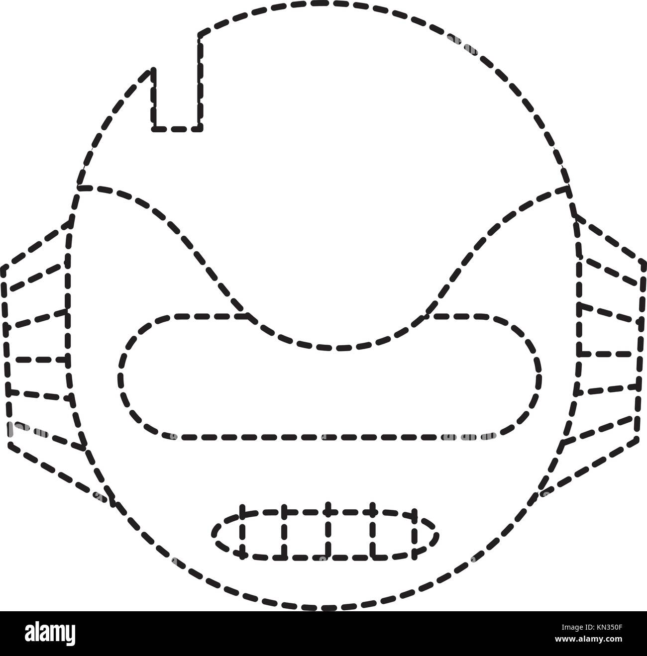 dotted shape technology robot head with ears and mouth vector ...