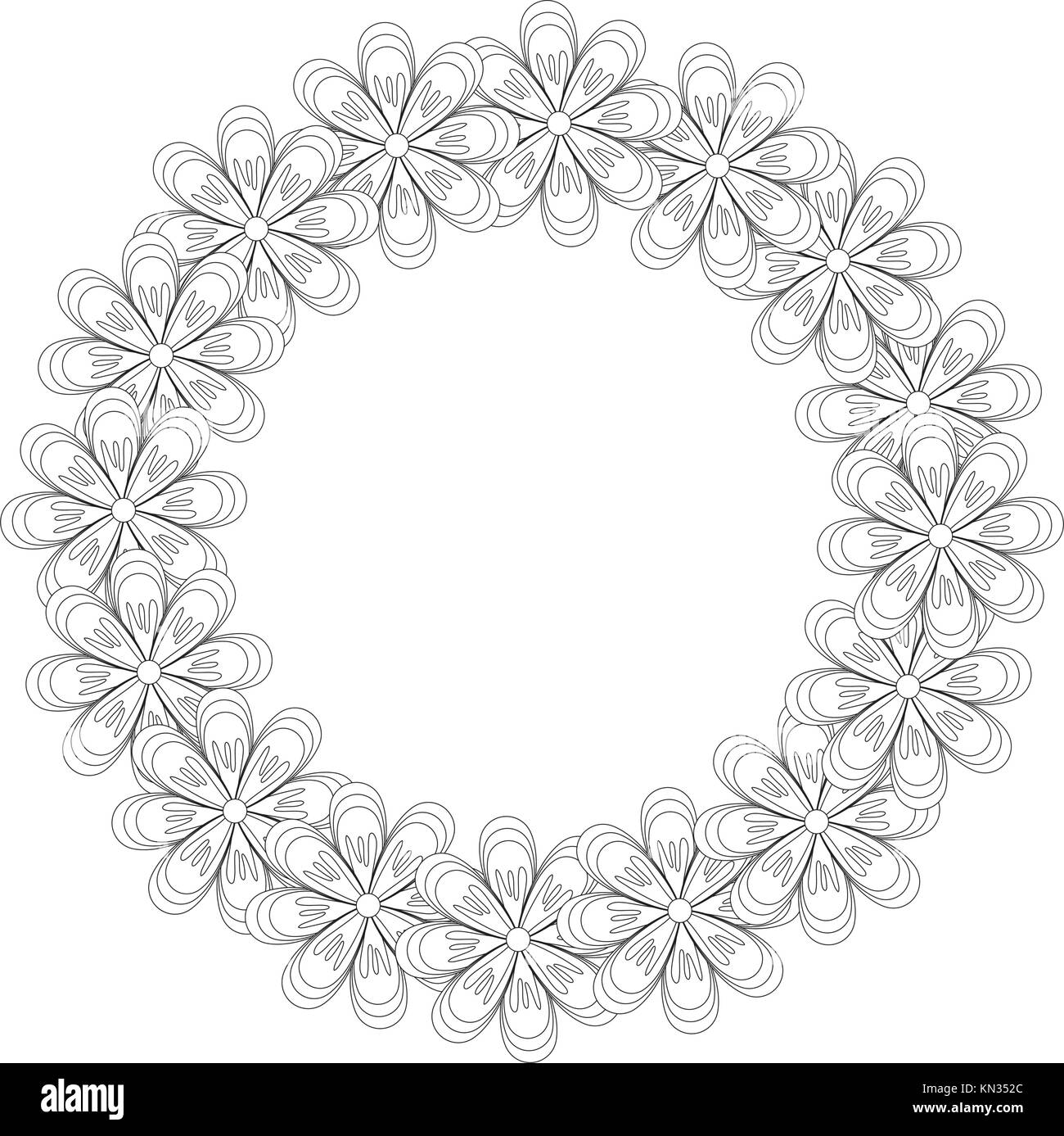 round frame flower vector illustration Stock Vector Image & Art - Alamy