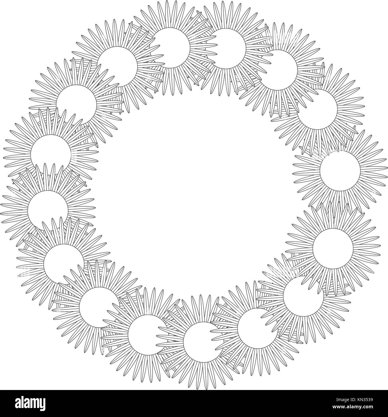 round frame flower vector illustration Stock Vector Image & Art - Alamy