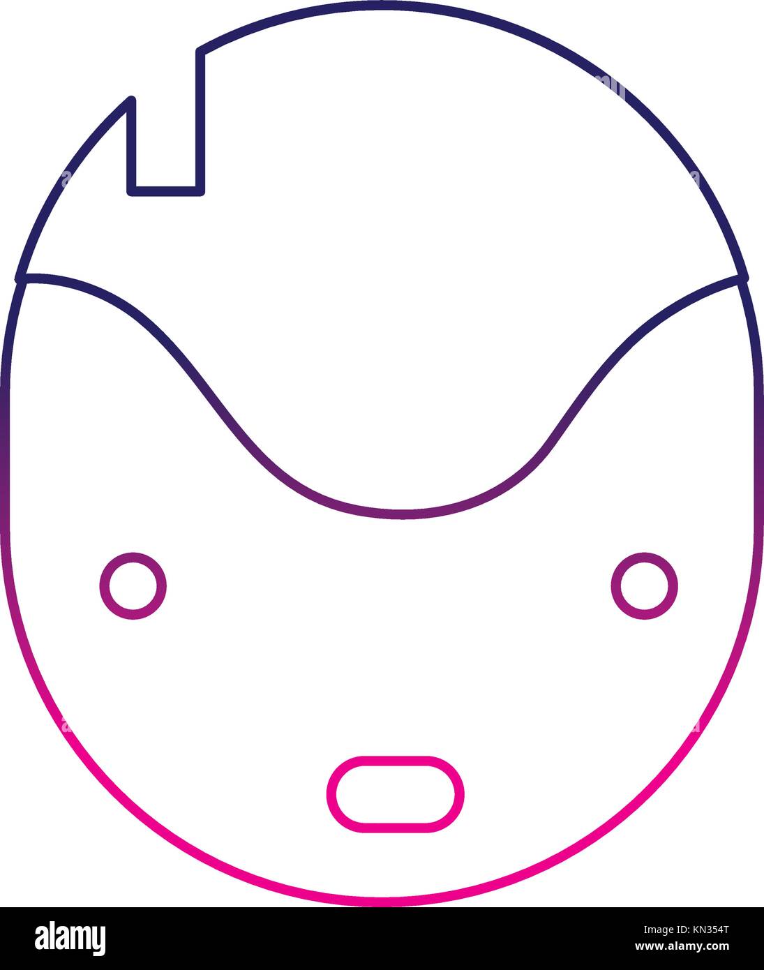 color line technology robot head with eyes and mouth Stock Vector Image ...