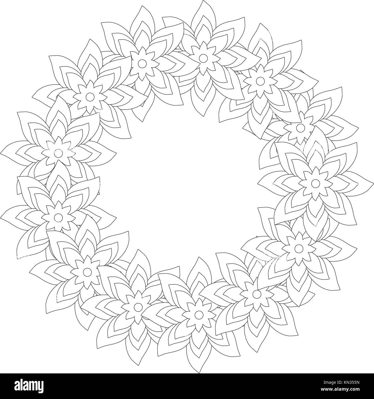 round frame flower vector illustration Stock Vector Image & Art - Alamy
