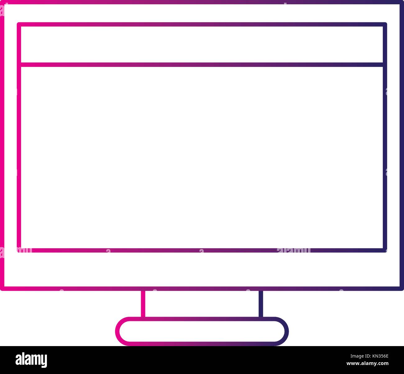 color line computer technology with screen and webside design Stock ...