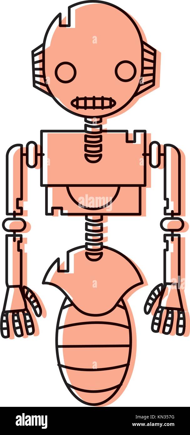 color robot technology with machine body design Stock Vector Image ...