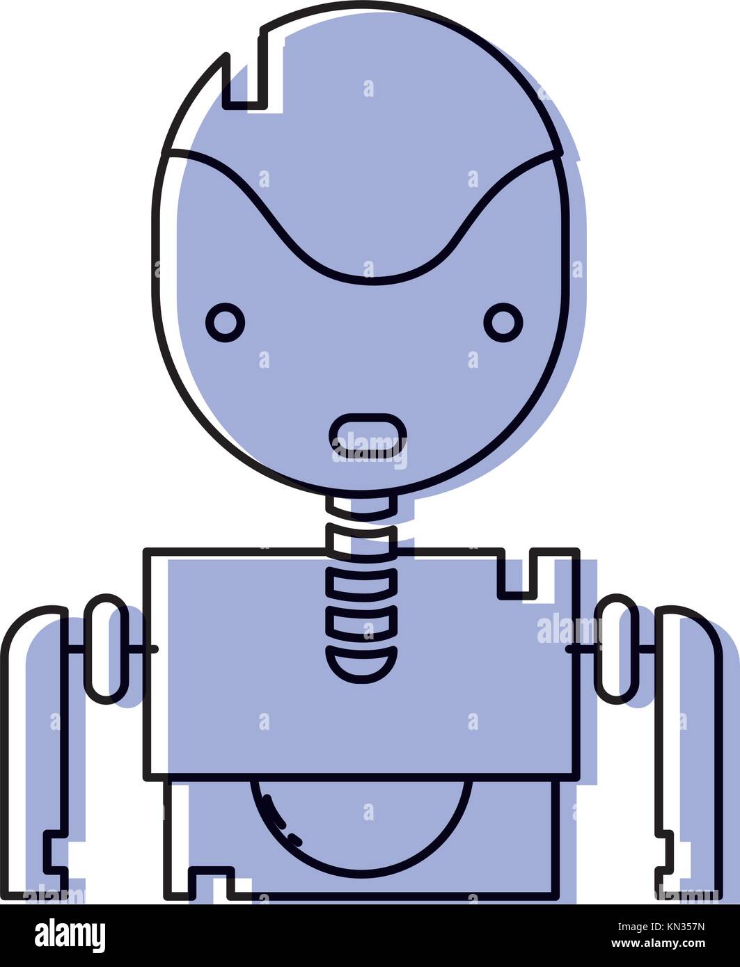 color tecnology robot face with chest design Stock Vector Image & Art ...