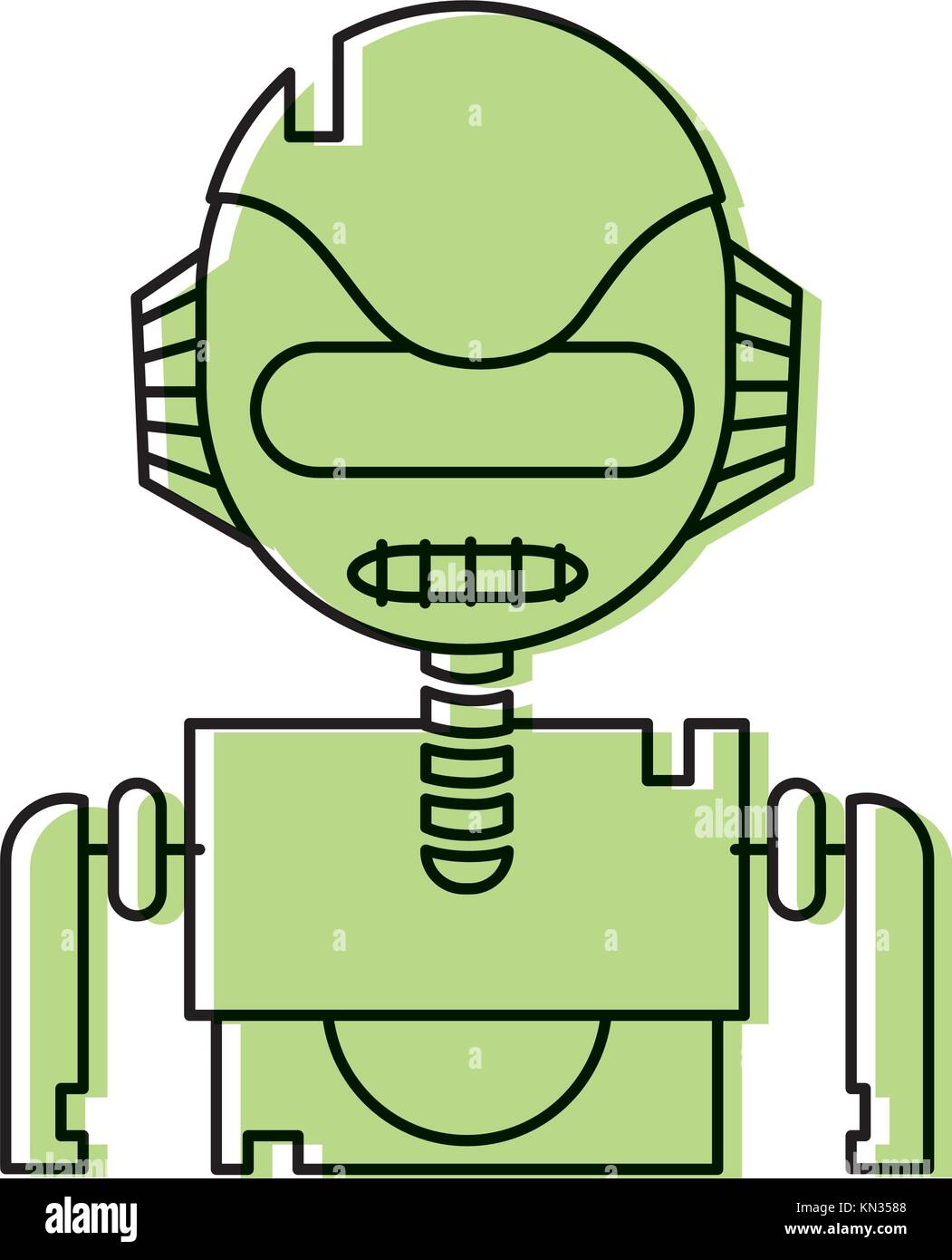 color robot face with technology robotic chest Stock Vector Image & Art ...