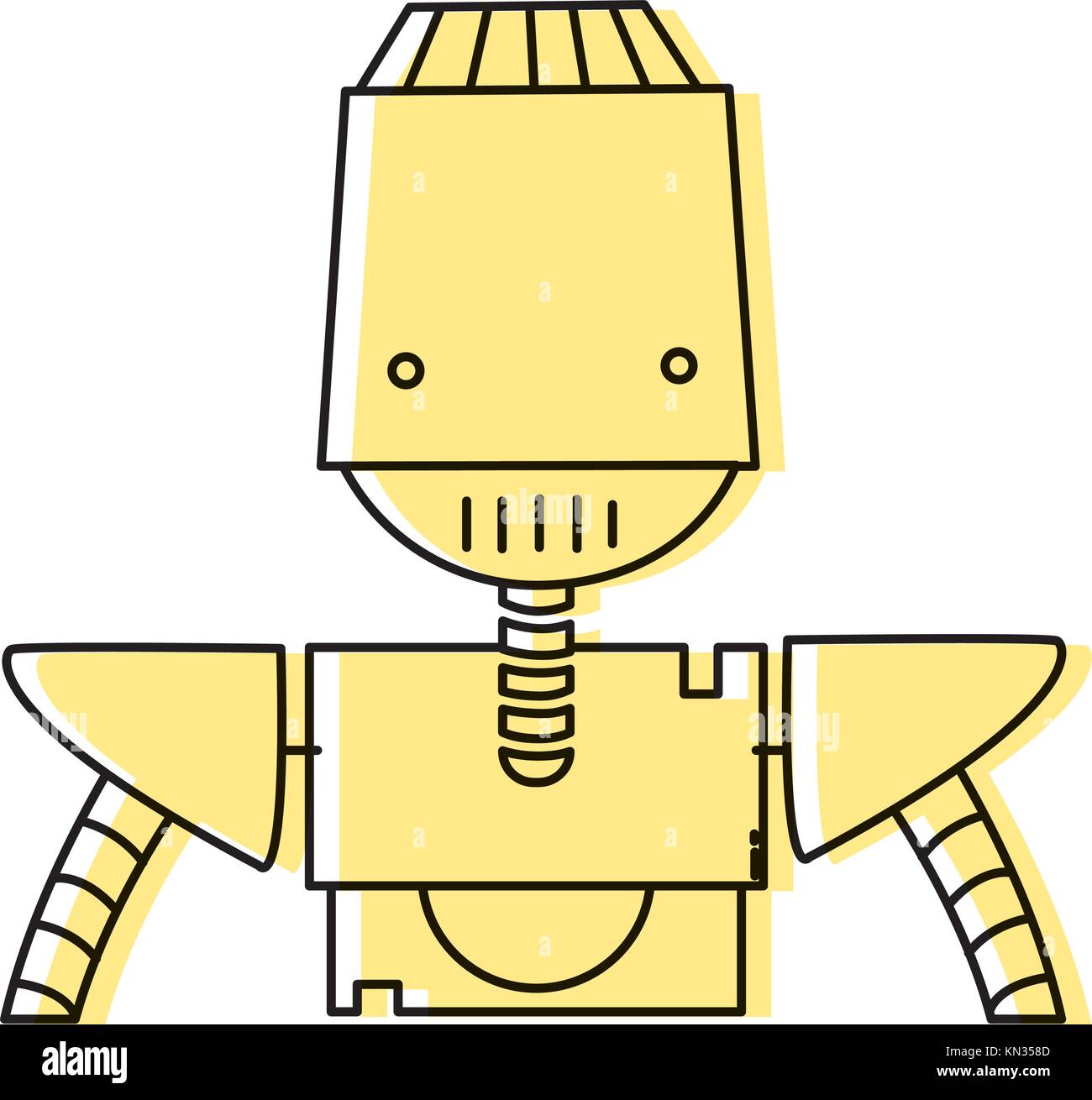 color robot face with technology arms and chest Stock Vector Image ...