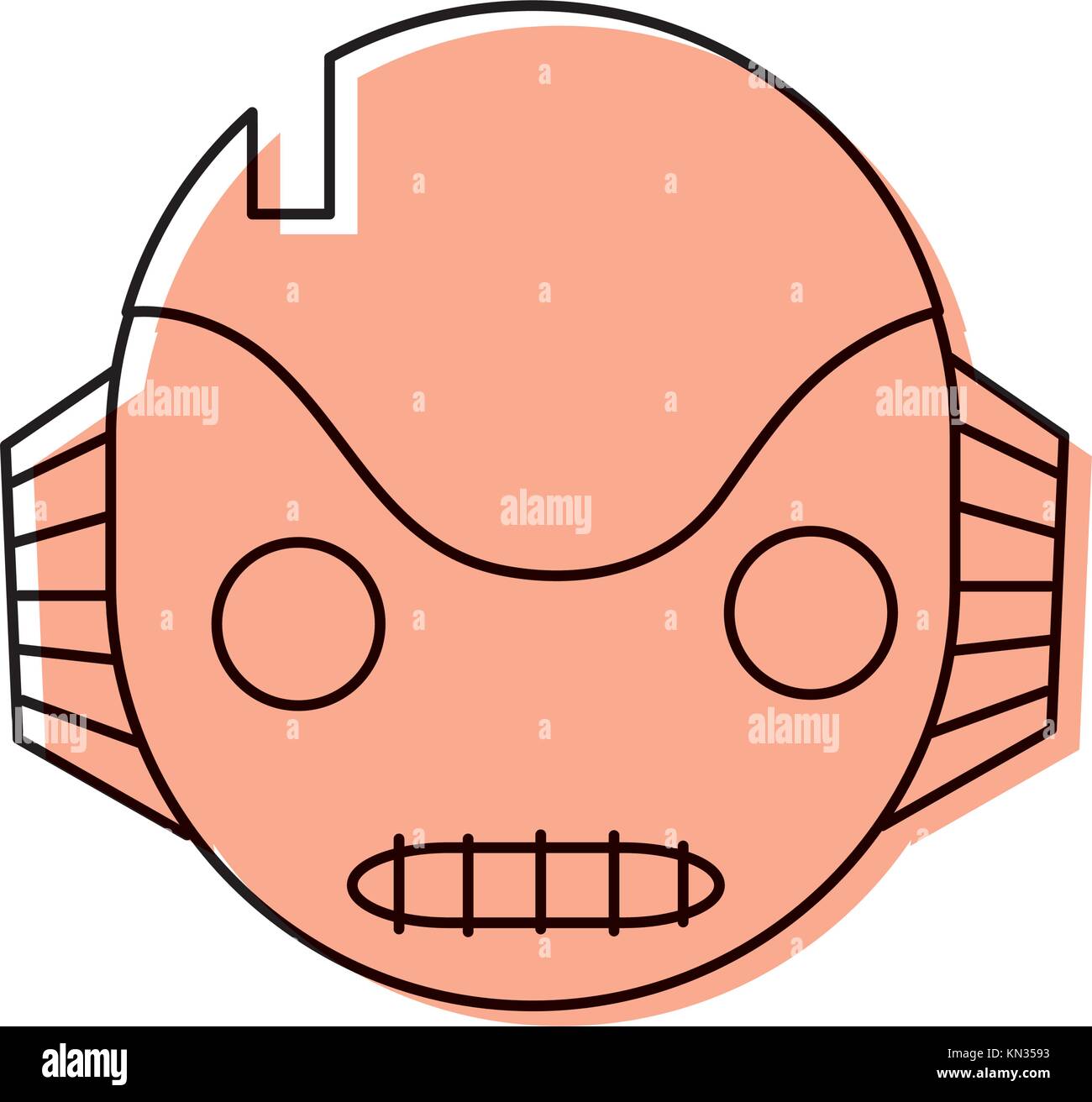 color robot head technology with ears and mouth Stock Vector Image ...