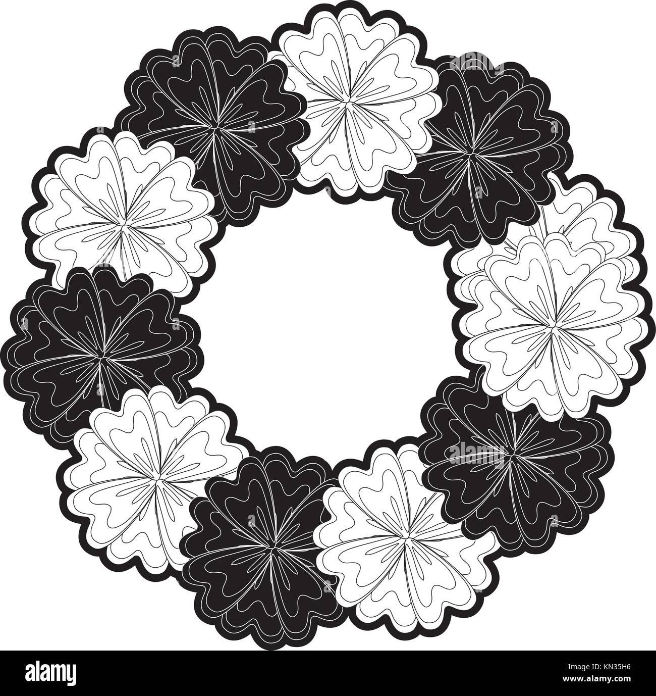 round frame flower vector illustration Stock Vector Image & Art - Alamy