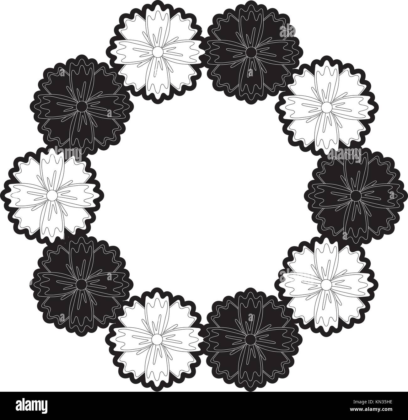 round frame flower vector illustration Stock Vector Image & Art - Alamy