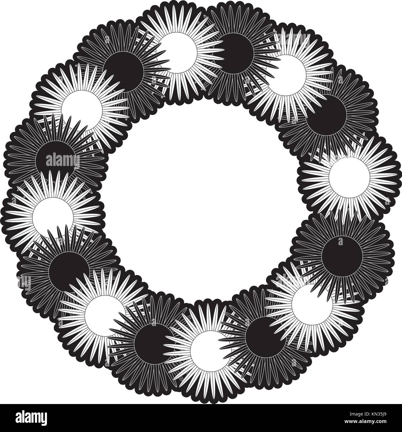 round frame flower vector illustration Stock Vector Image & Art - Alamy