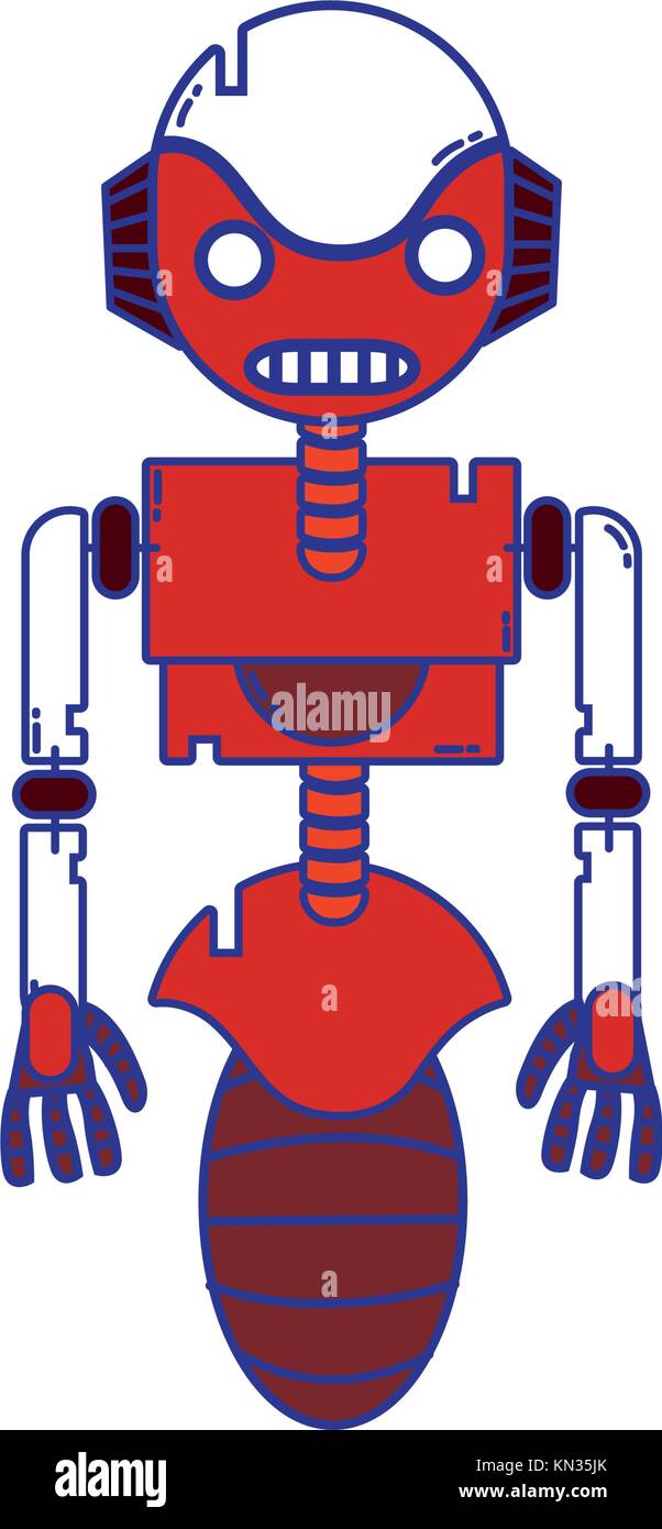 full color robot technology with machine body design Stock Vector Image ...