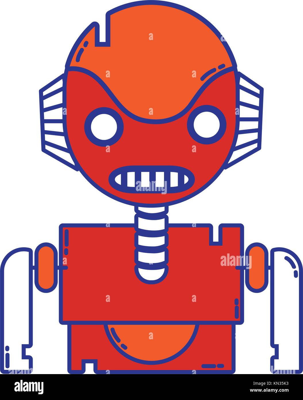 full color robot face with technology chest design Stock Vector Image ...