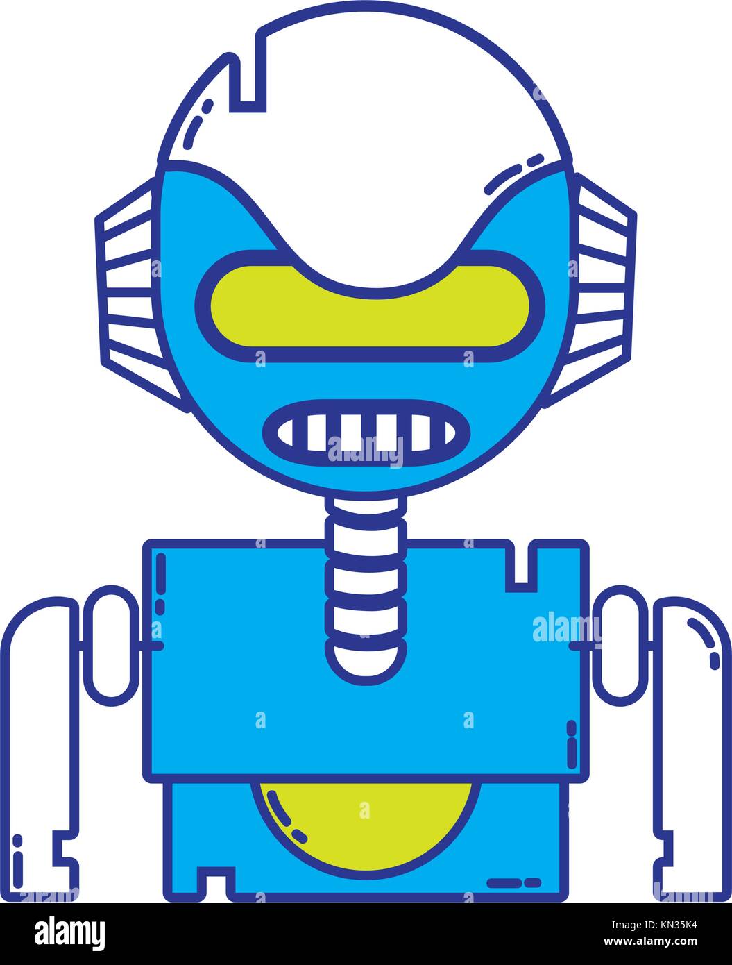 full color robot face with technology robotic chest Stock Vector Image ...