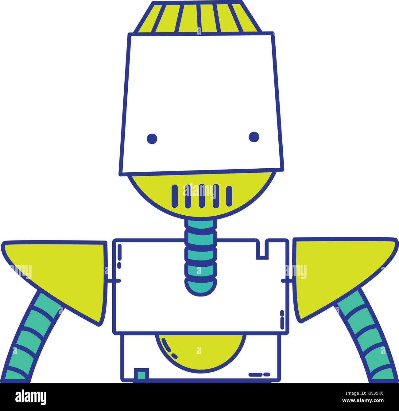 full color robot face with technology arms and chest Stock Vector Image ...