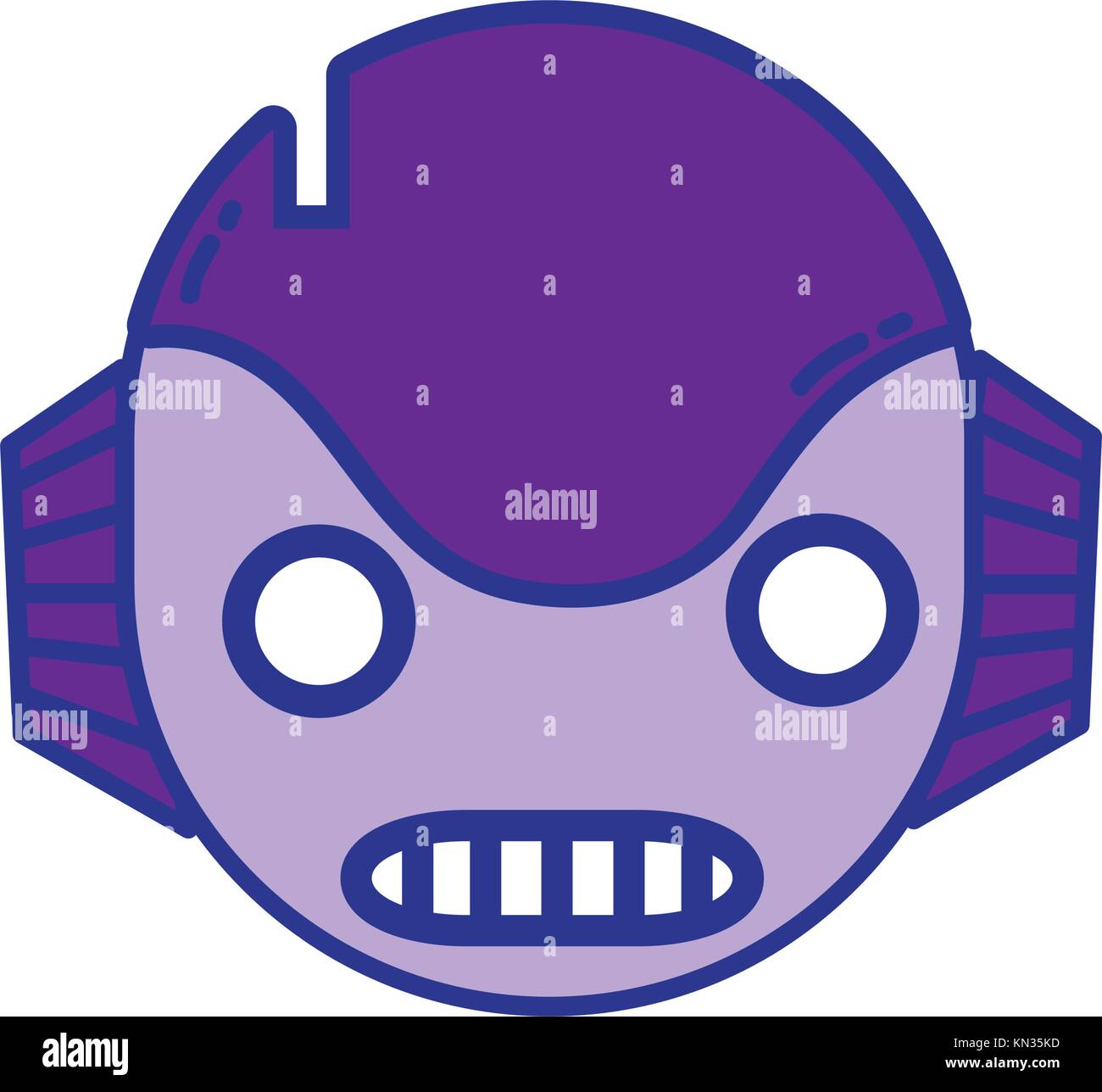 full color robot head technology with ears and mouth Stock Vector Image ...