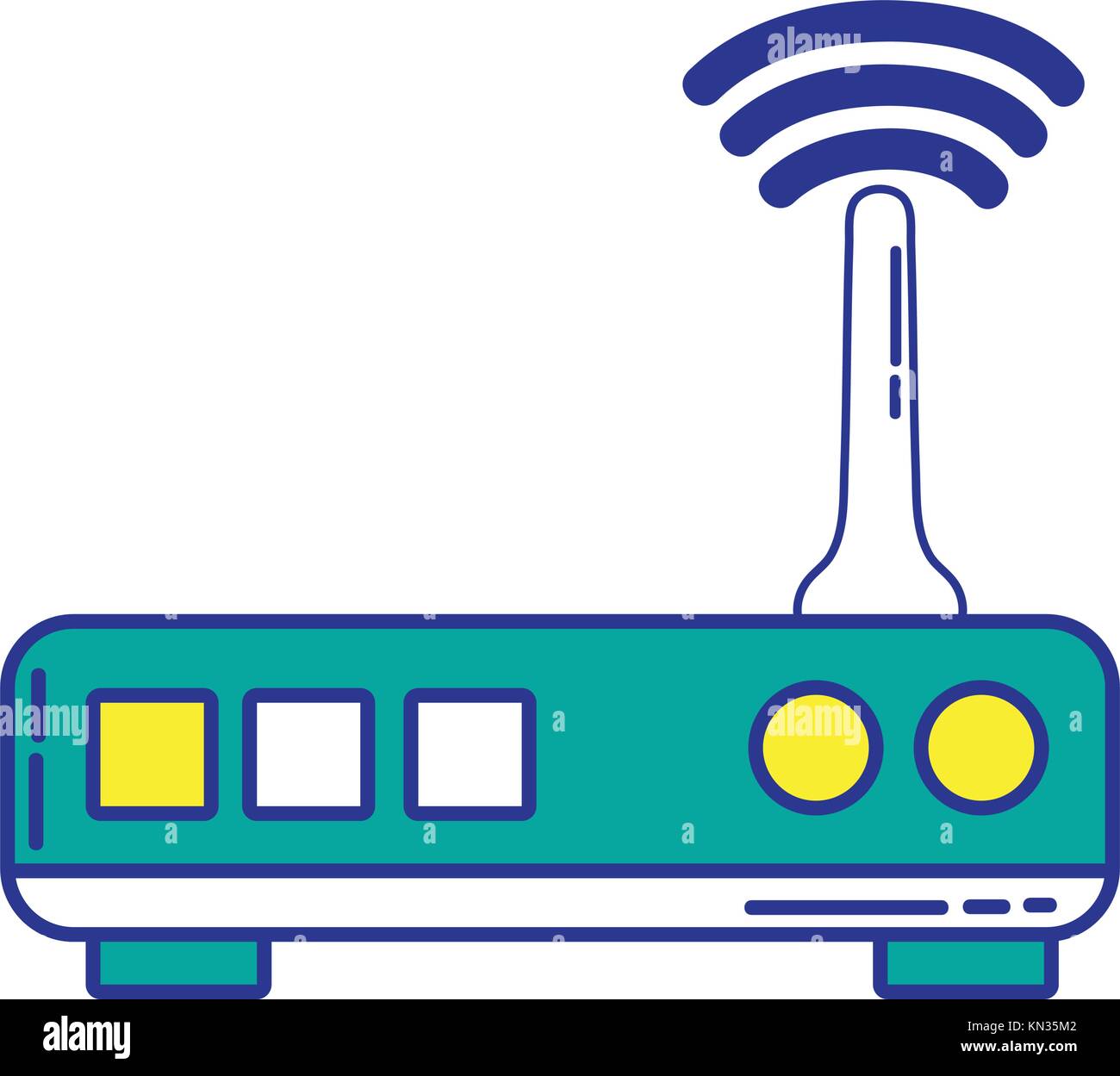 full color router digital wifi technology network Stock Vector Image ...