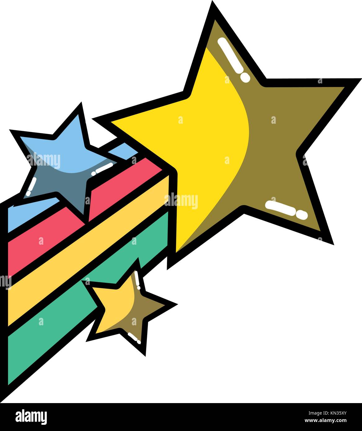 sparkly stars in the sky with rainbow design Stock Vector Image & Art ...