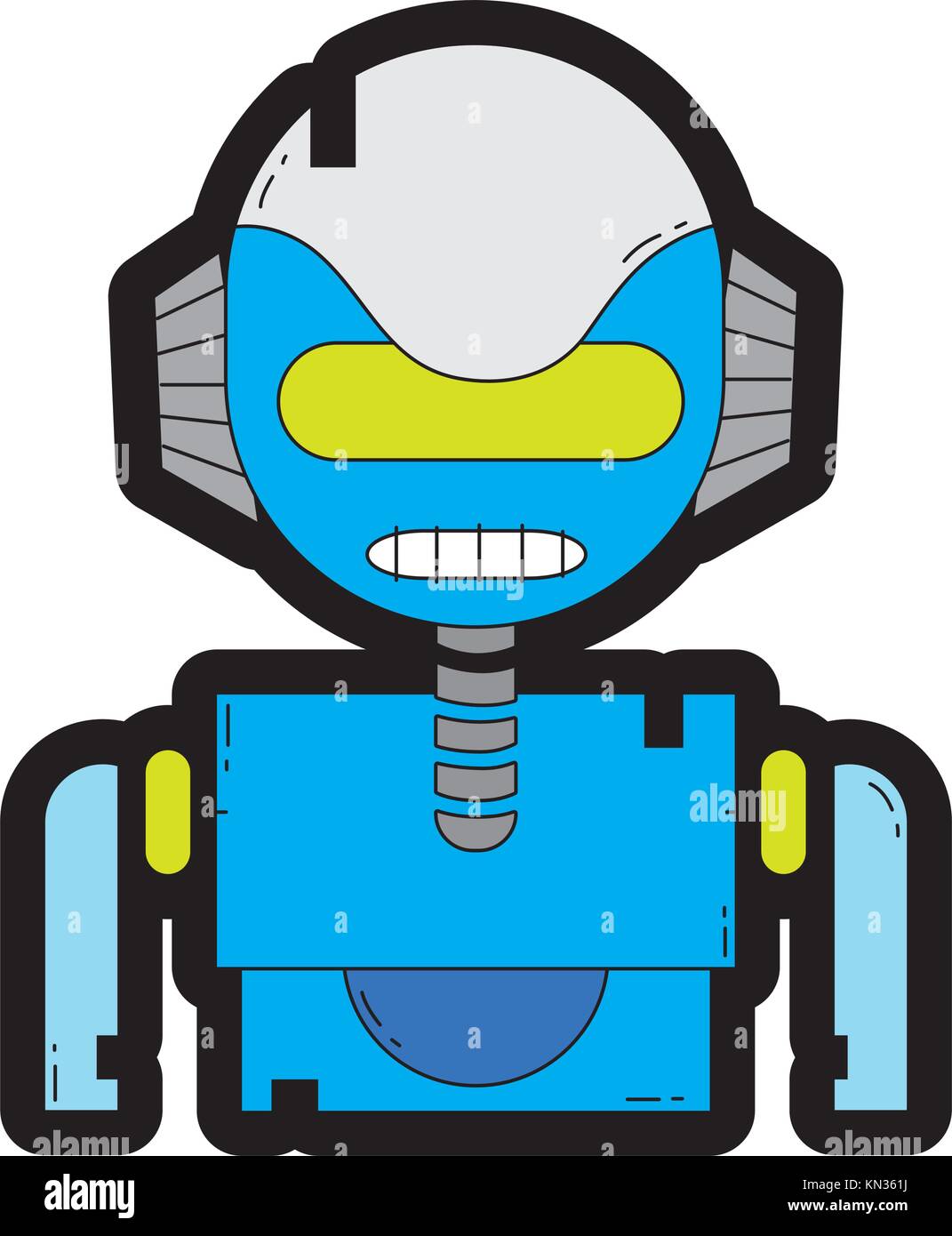 line color robot face with technology robotic chest Stock Vector Image ...