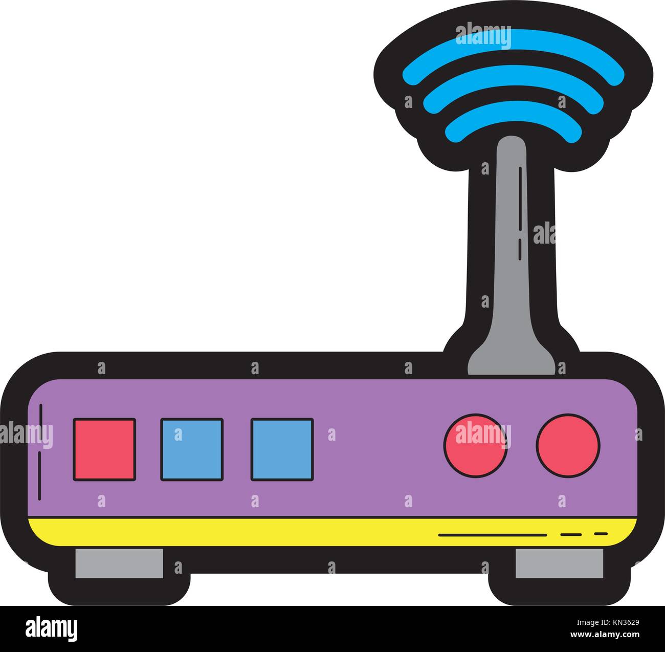 line color router digital wifi technology network Stock Vector Image ...