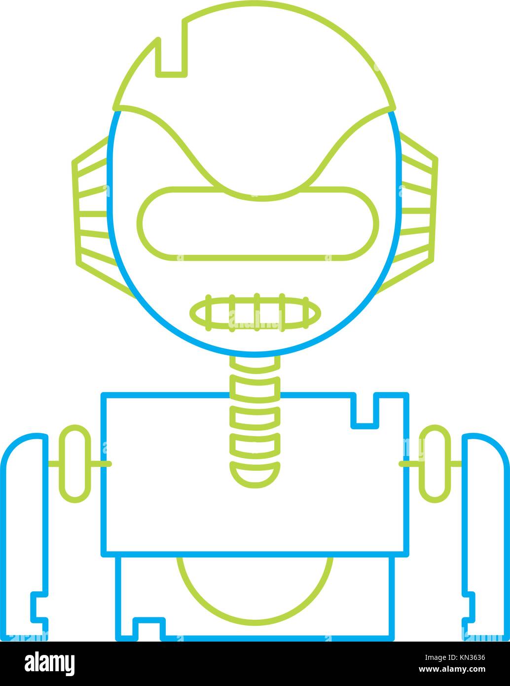color line robot face with technology robotic chest Stock Vector Image ...