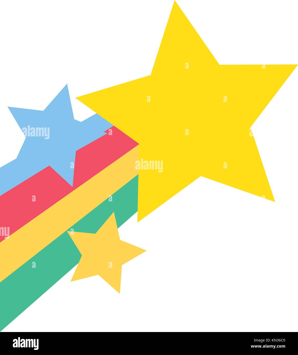 colorful sparkly stars in the sky with rainbow design Stock Vector ...
