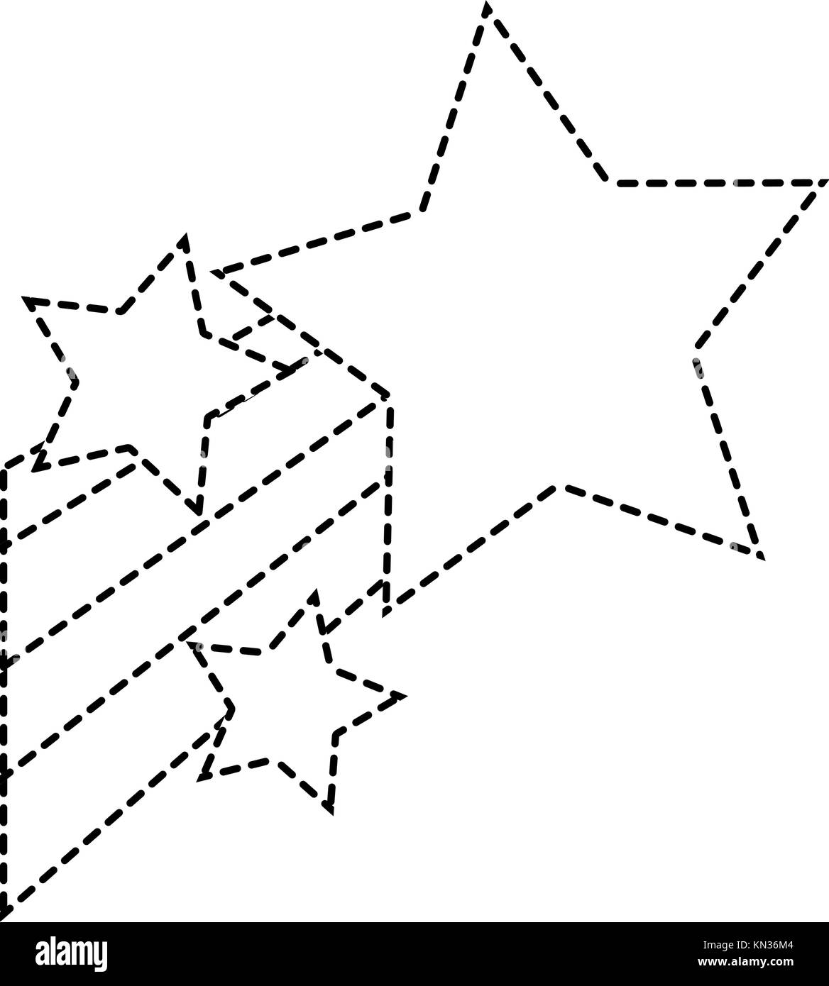 dotted shape sparkly stars in the sky with rainbow design Stock Vector ...