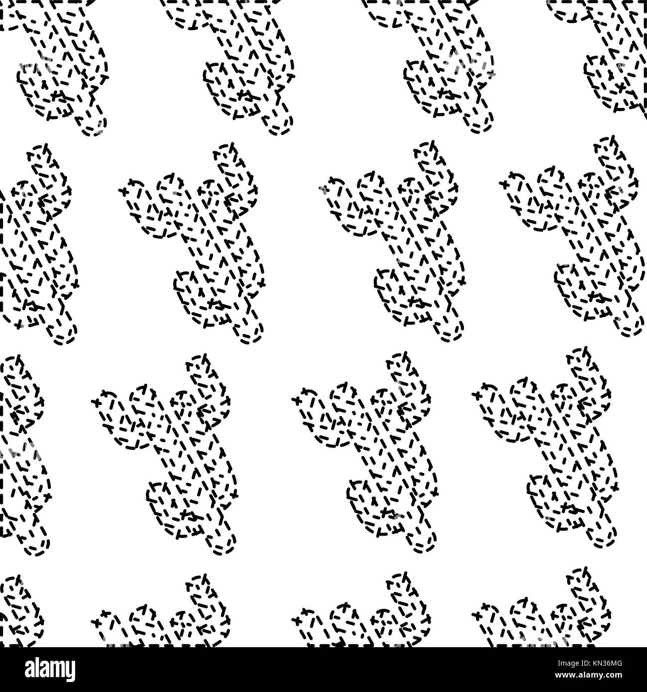 dotted shape natural cactus plants background design Stock Vector Image ...