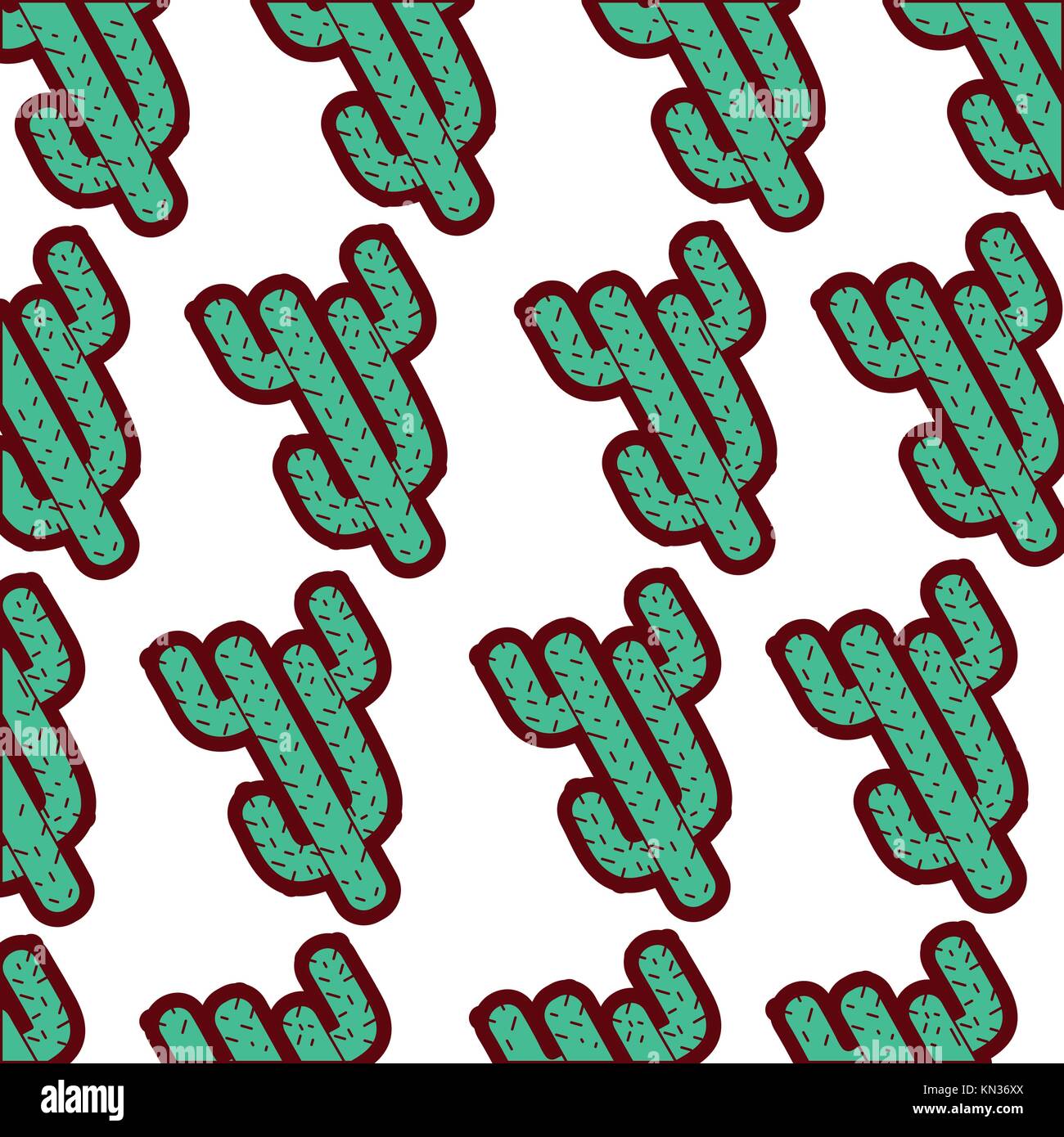 full color natural cactus plants background design vector illustration ...