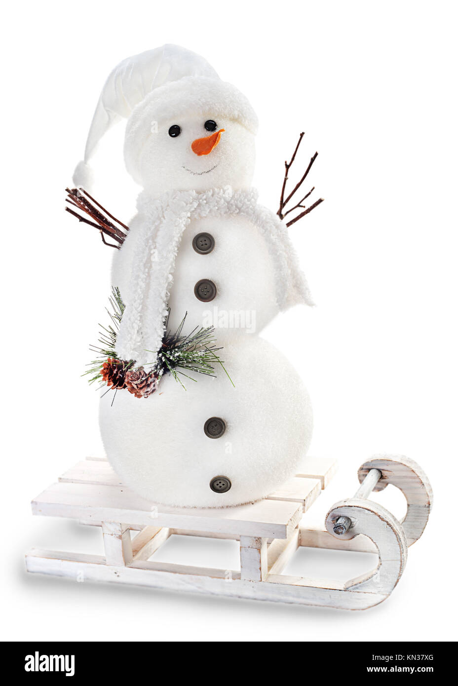 Snowman on sleigh hi-res stock photography and images - Alamy