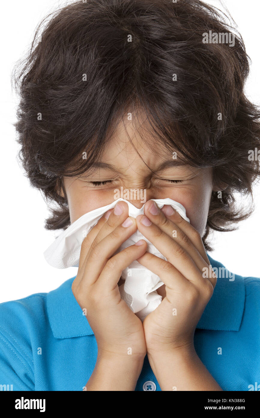 Kid blowing nose hi-res stock photography and images - Alamy