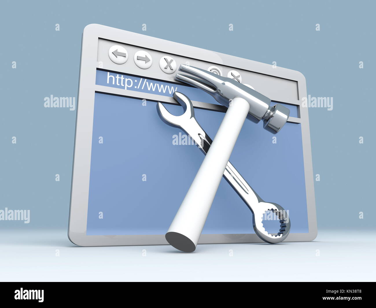 3d illustration website under construction hi-res stock photography and ...