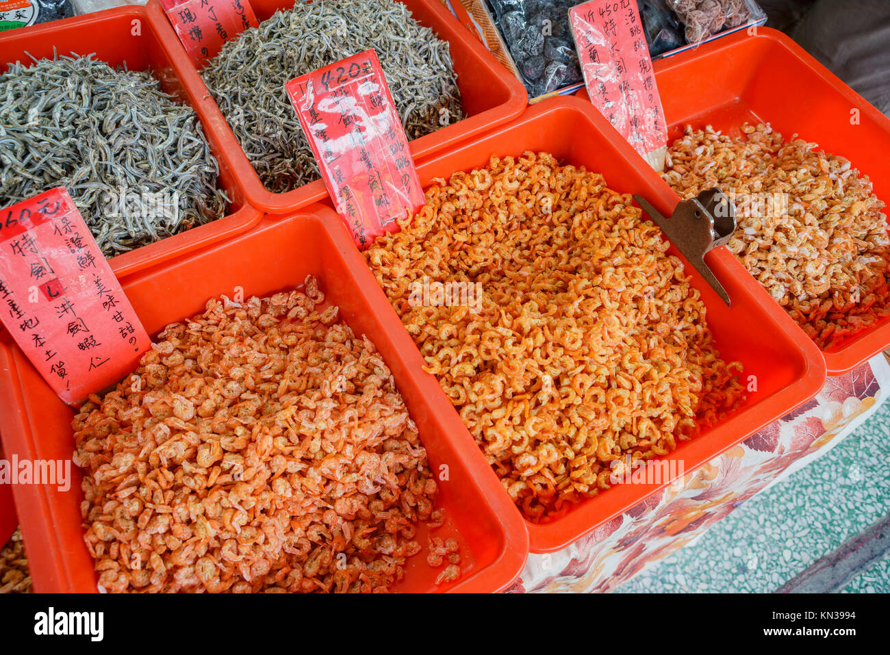 Close up shot of dried seafood goods at Taipei, Taiwan Stock Photo - Alamy