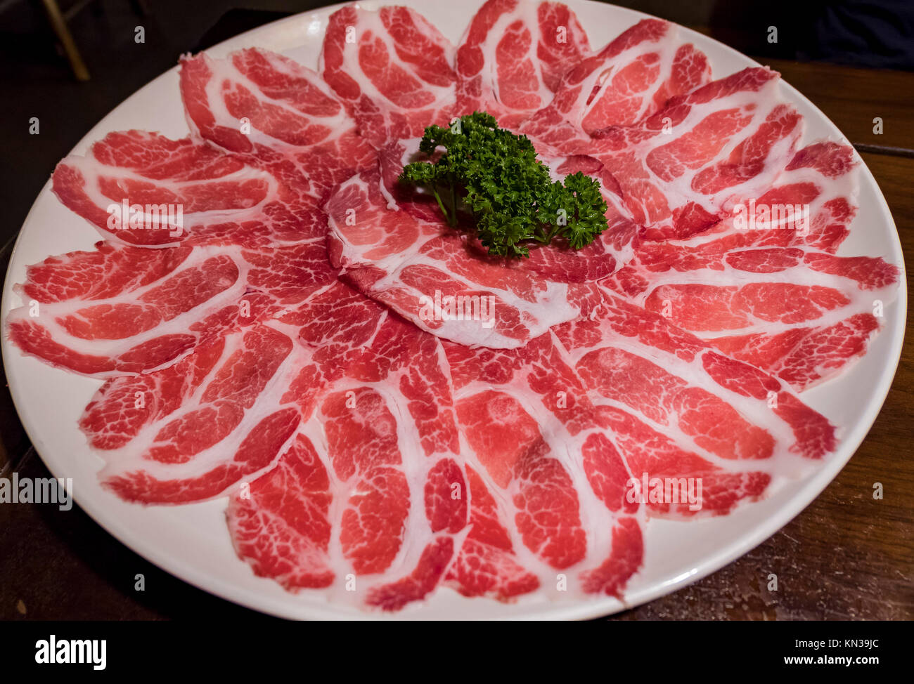 Raw meat roll prepare to be cooked in hot pot, Taiwan Stock Photo - Alamy