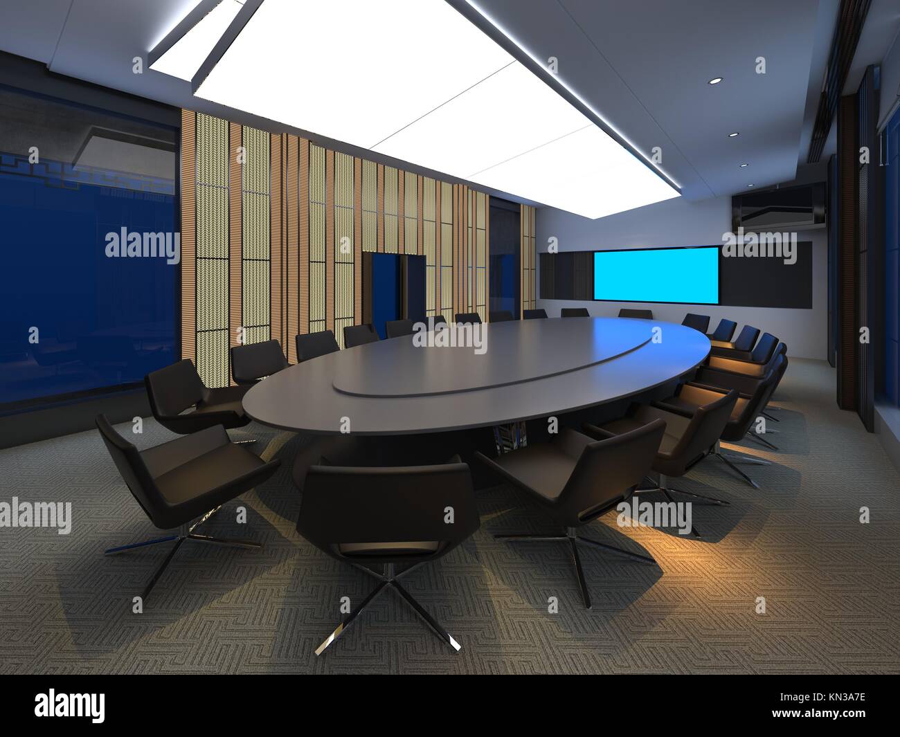 3D Illustration the modern office interior design Stock Photo - Alamy