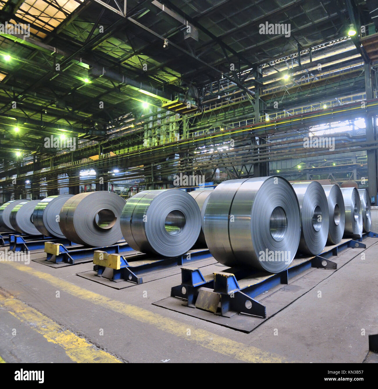rolls of steel sheet in a plant Stock Photo - Alamy