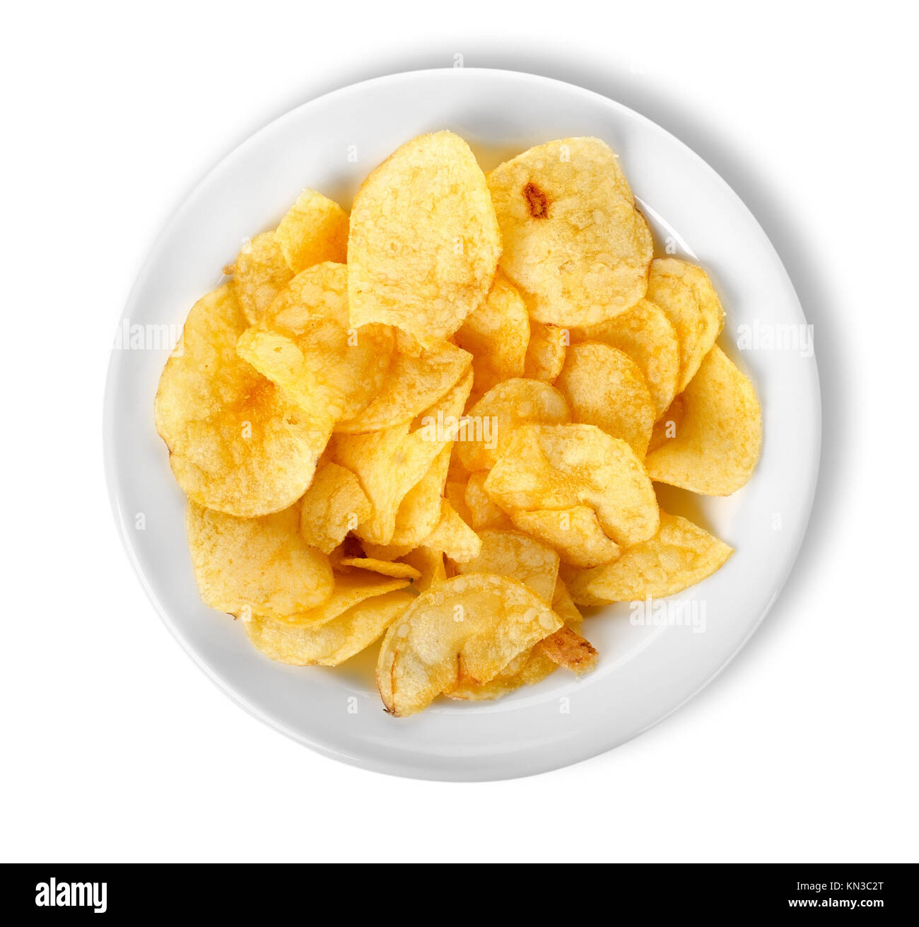 Chips in a plate isolated on white background Stock Photo - Alamy