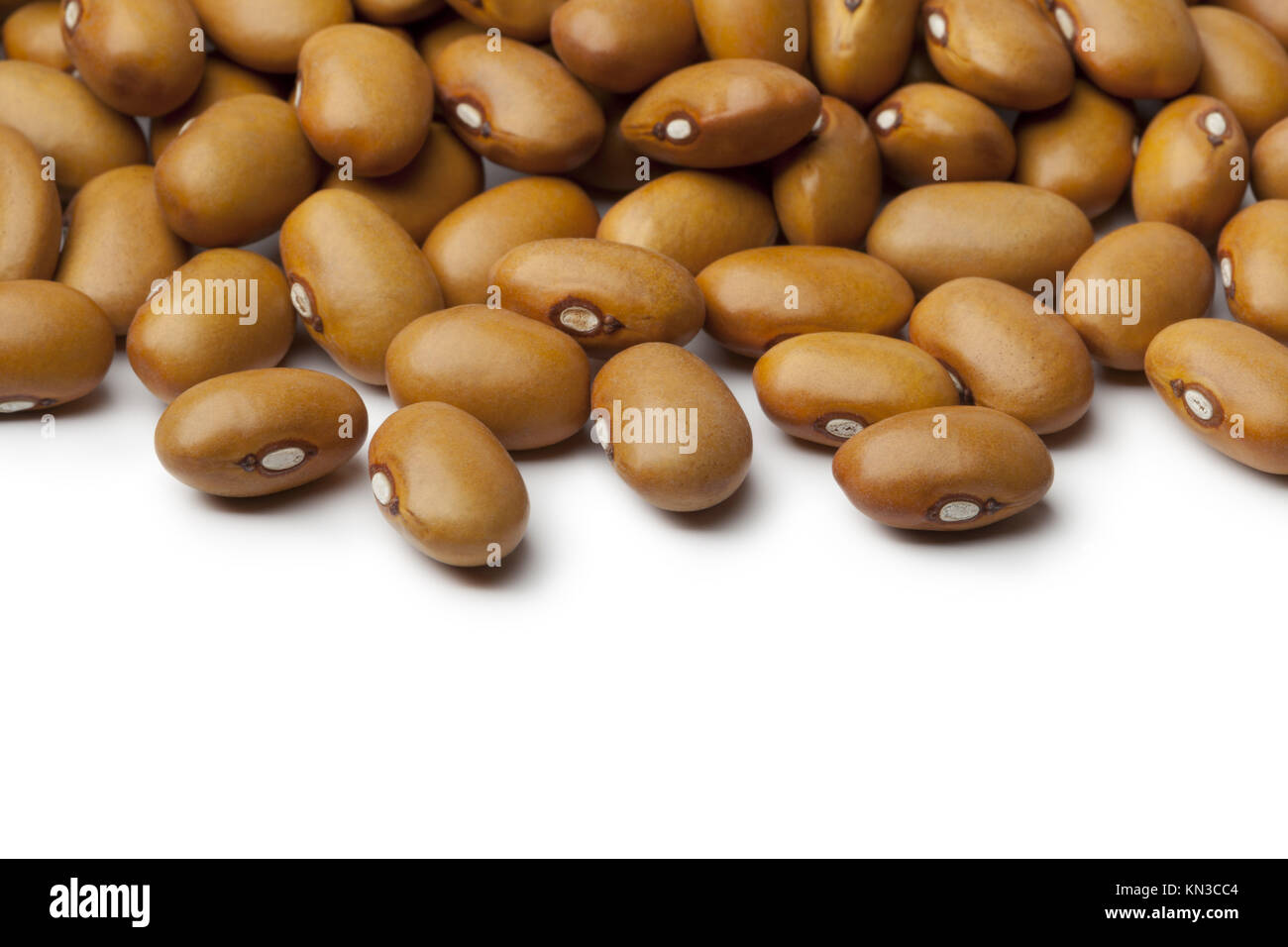 Brown beans on white background Stock Photo - Alamy