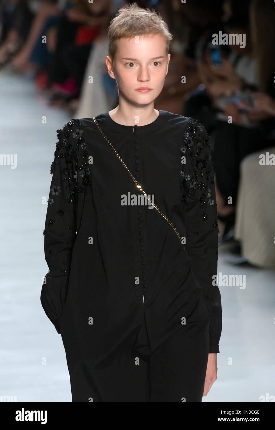 NEW YORK, NY - September 07, 2017: Lina Hoss walks the runway at the ...