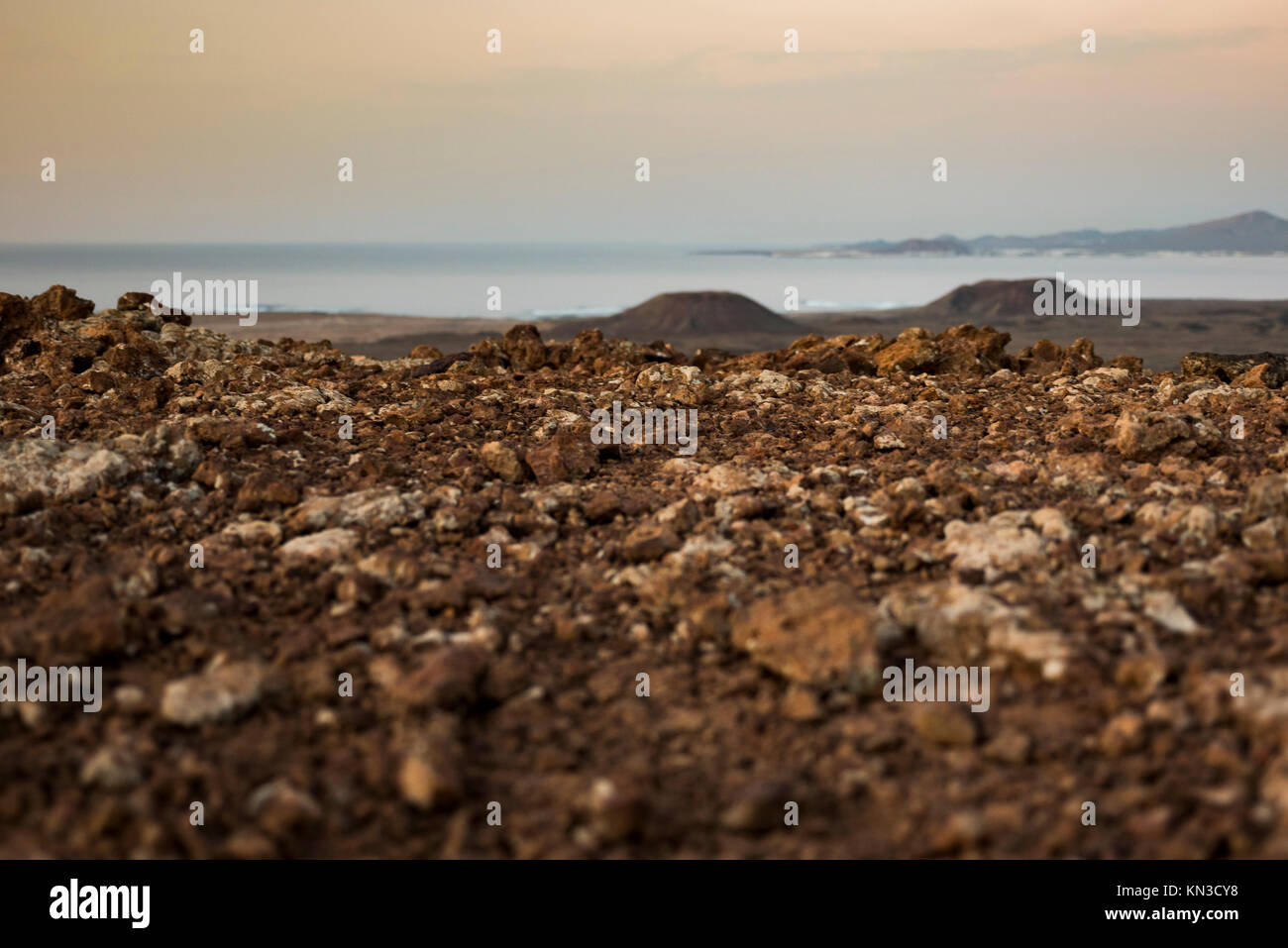 volcano peak at sunset,fuerteventura, canary islands Stock Photo - Alamy