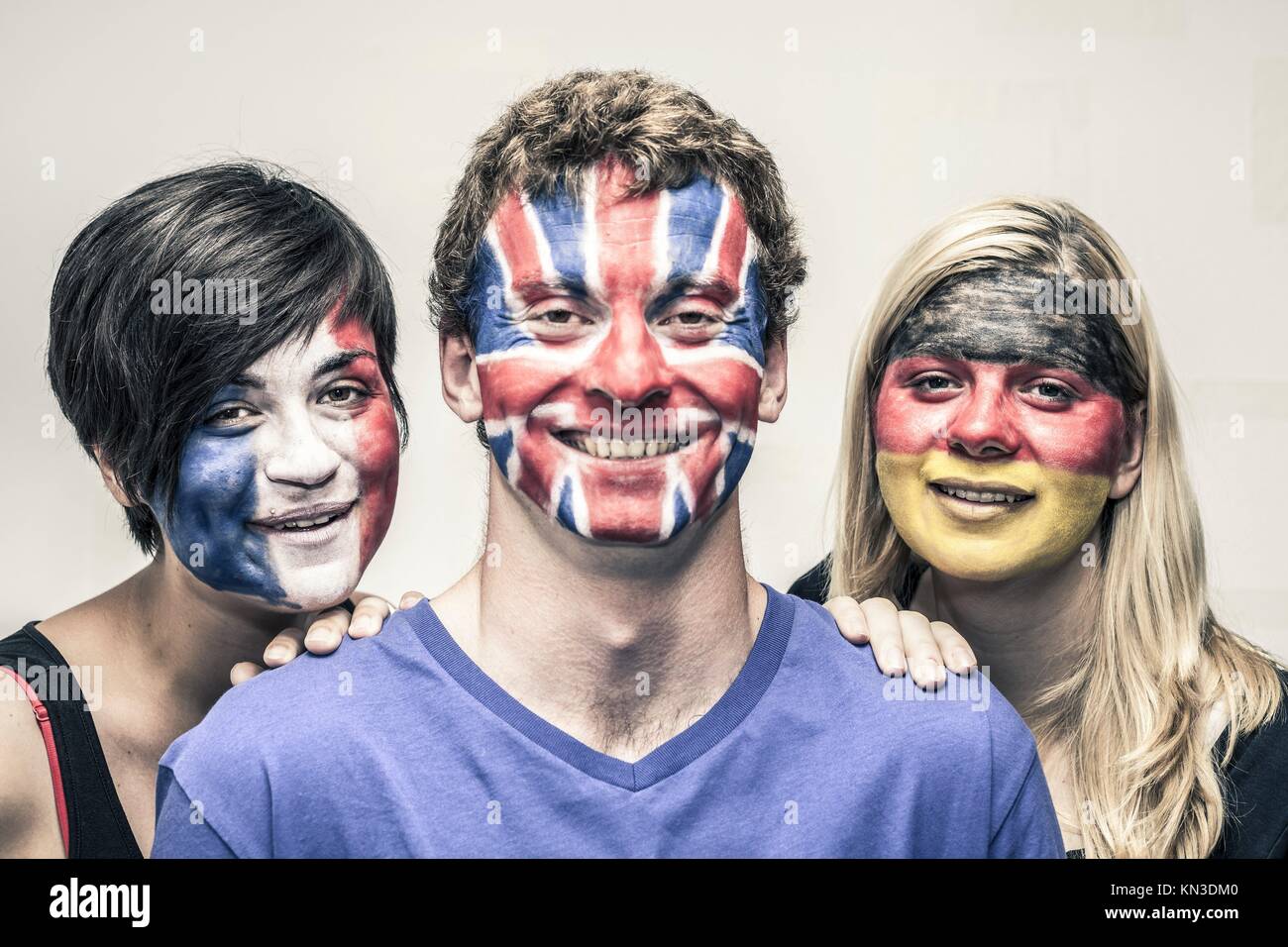Faces woman painted with flag hi-res stock photography and images - Alamy