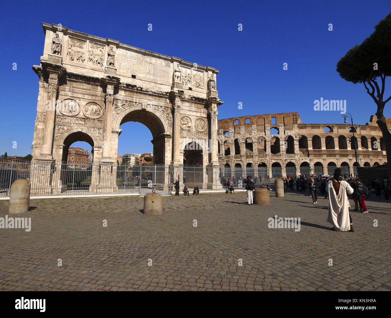 Ancient Arch of Constantine, famous landmark in Rome, Italy Stock Photo ...
