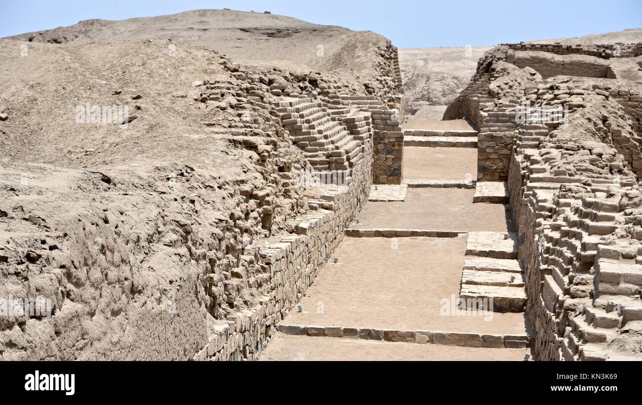 Lima, Peru - November 1st, 2017: The ruins of Pachacamac, an ancient ...