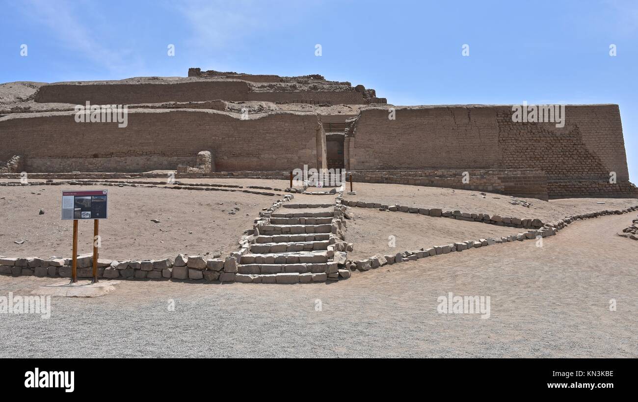 The ruins of Pachacamac, an ancient archaeological site on the Pacific ...