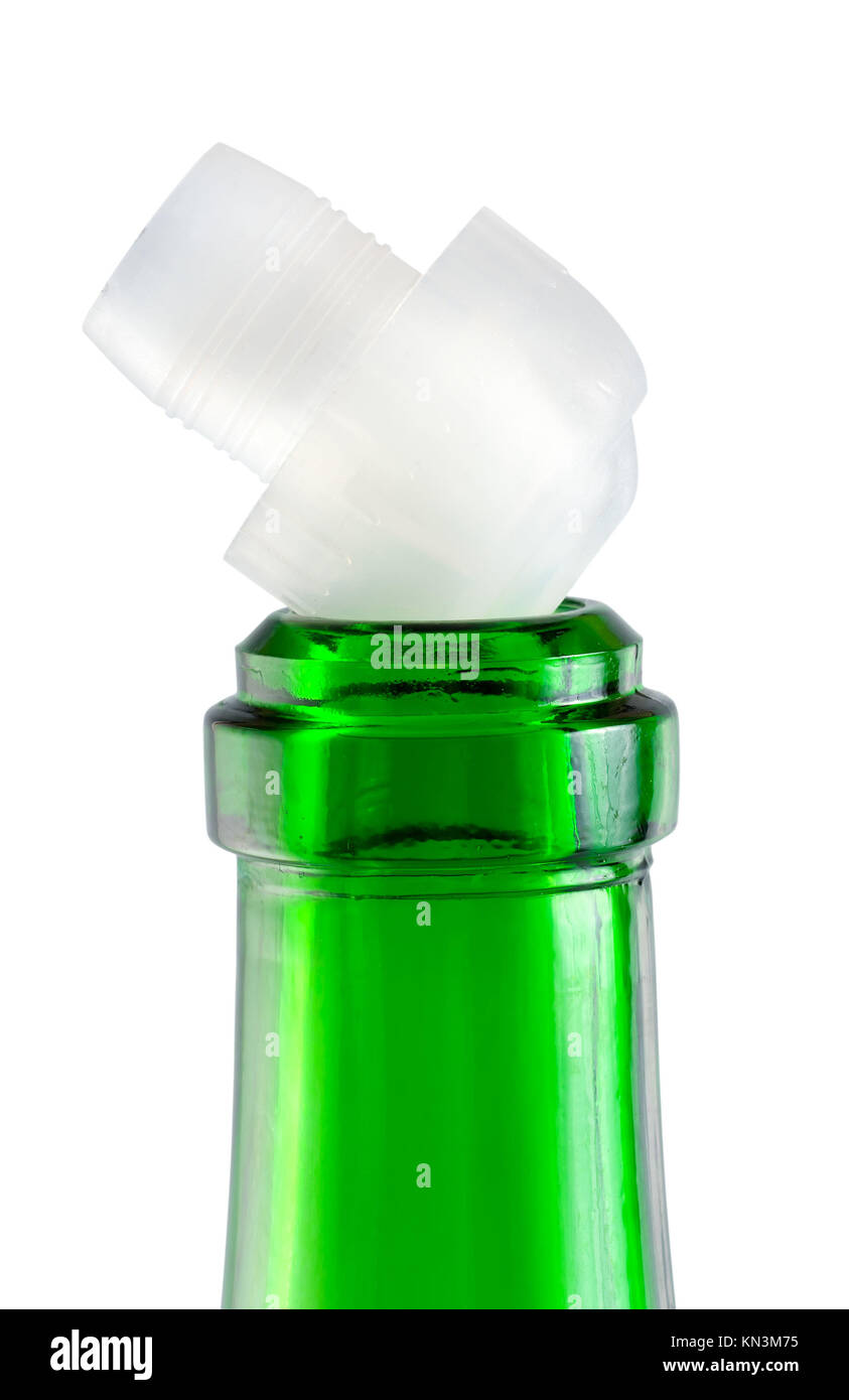 Empty wine bottle isolated on a white background Stock Photo - Alamy