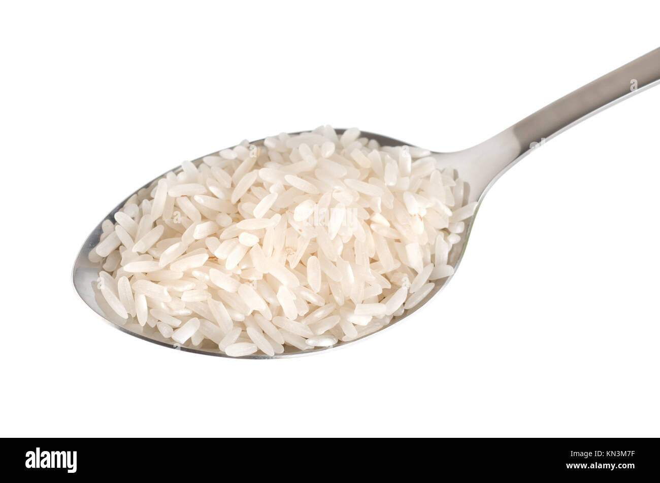 Spoon rice isolated on a white background Stock Photo - Alamy