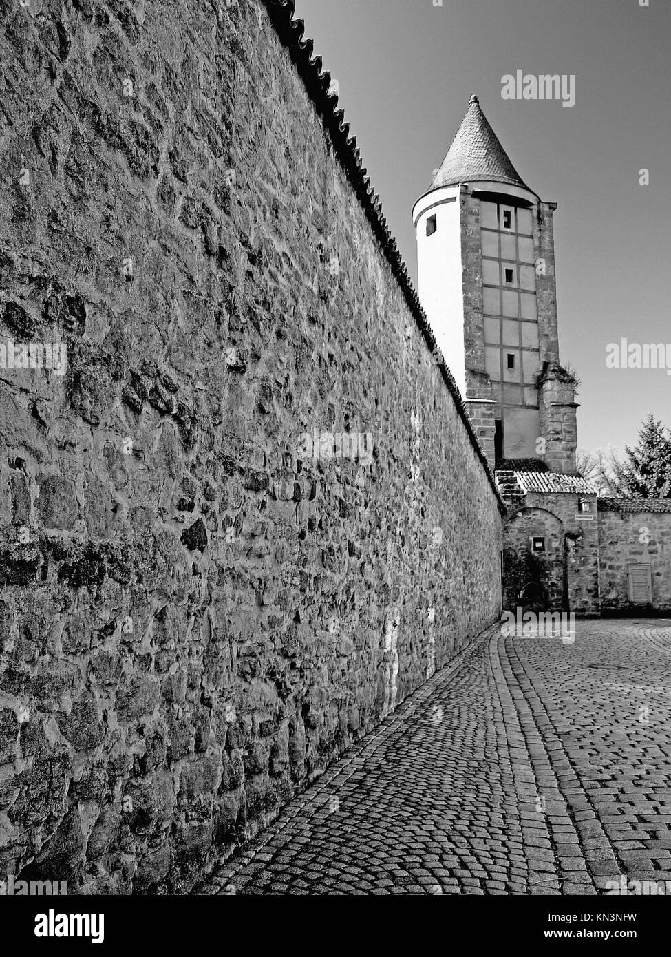 Old german tower Black and White Stock Photos & Images - Alamy