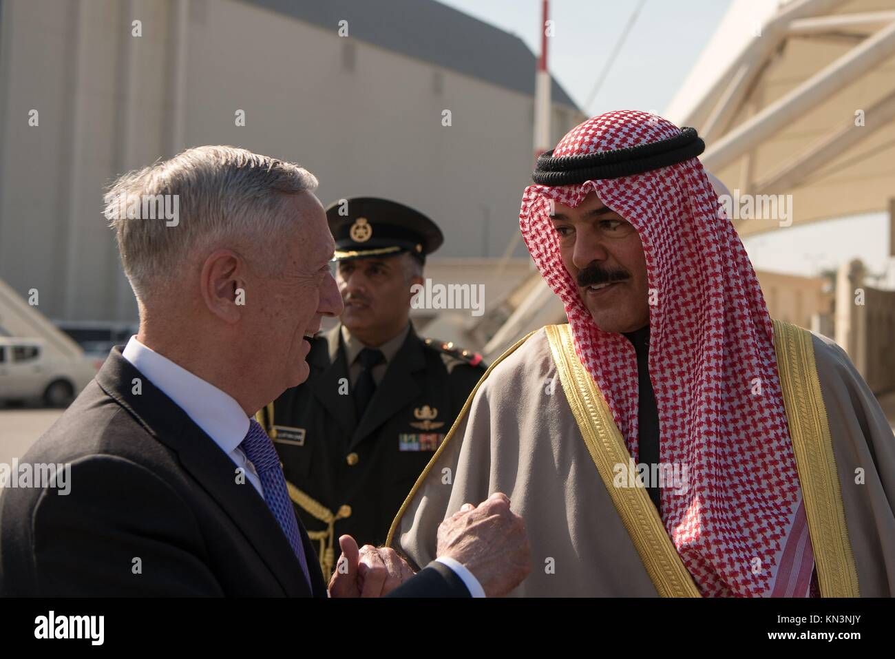 U.S. Defense Secretary James Mattis (left) meets with Kuwaiti Defense ...