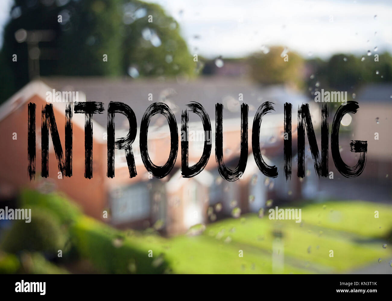 Announcement text caption showing Introducing. Business concept for ...